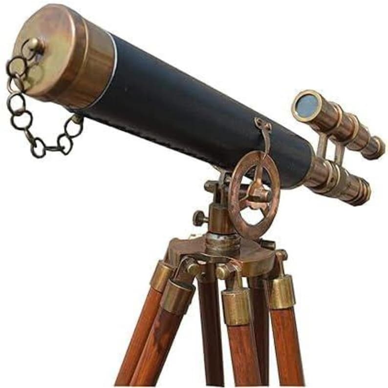Vintage Style Brass Telescope: Antique Nautical Decor With Tripod - Etsy