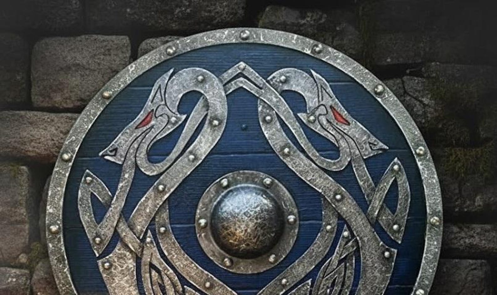 Viking Dragon Wooden Shield, Navy Blue Medieval Wall Decor (24") - Etsy