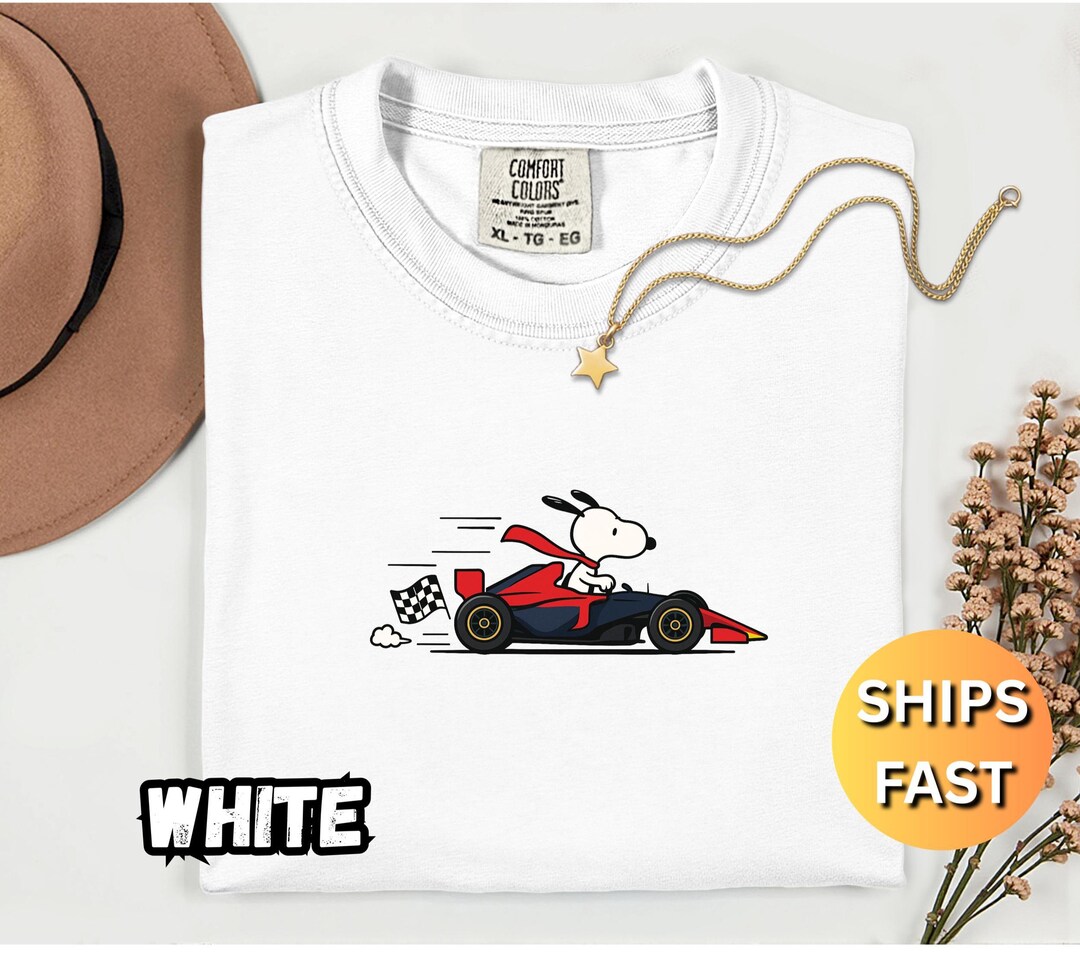 Snoopy Racing Car Shirt • Retro F1 Graphic Tee - Etsy
