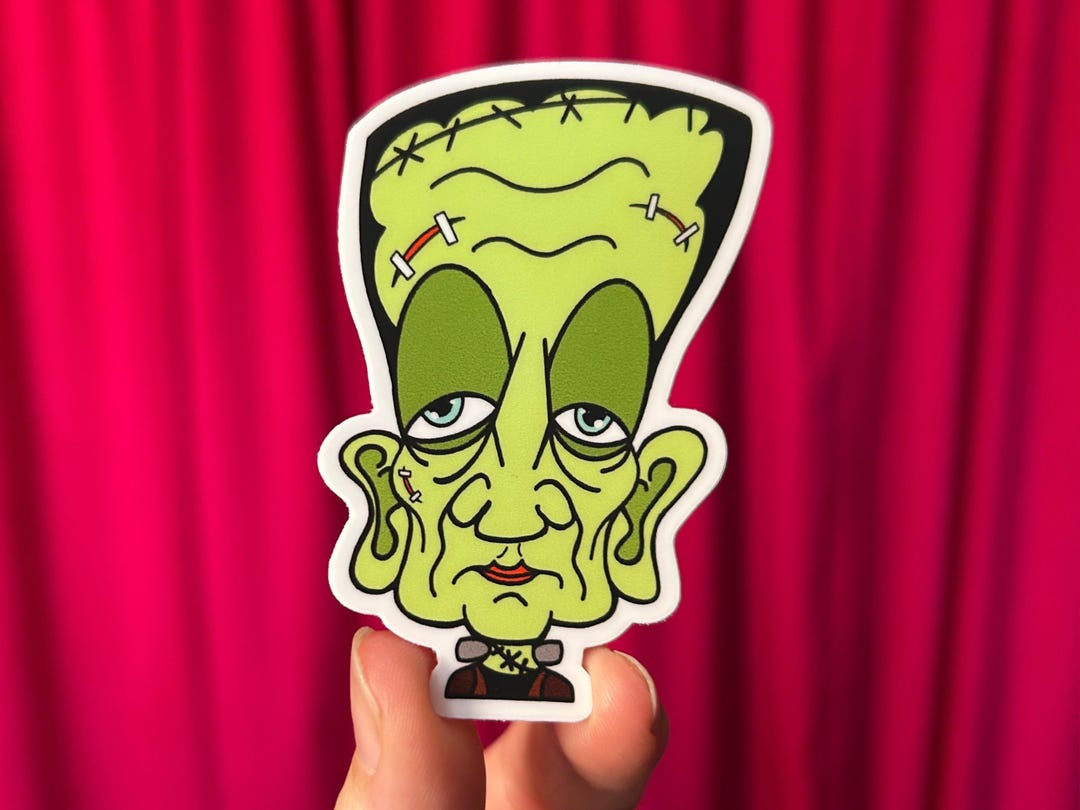 Frankenstein Sticker – Creepy Cute Monster Vinyl Sticker, Funny Horror ...