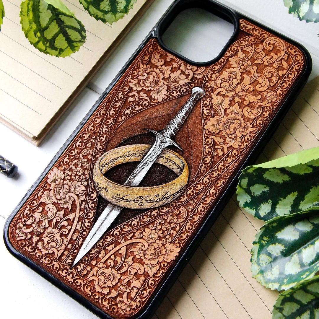 Sword and Ring - Handcrafted Phone Case Wood With High-resolution Laser ...
