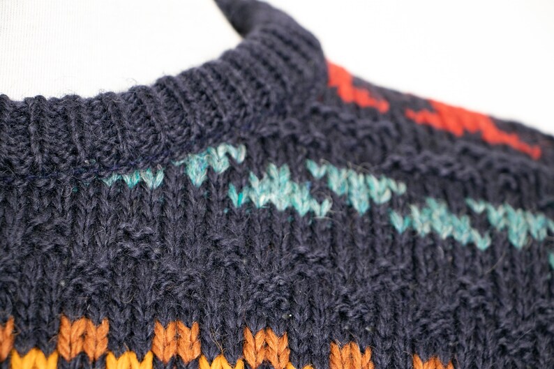 1900s Wool Sweater Men's Striped Knit Crewneck L - Etsy