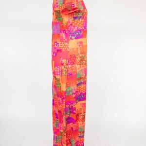1970s Maxi Dress Neon Psychedelic Print Knit S - Etsy