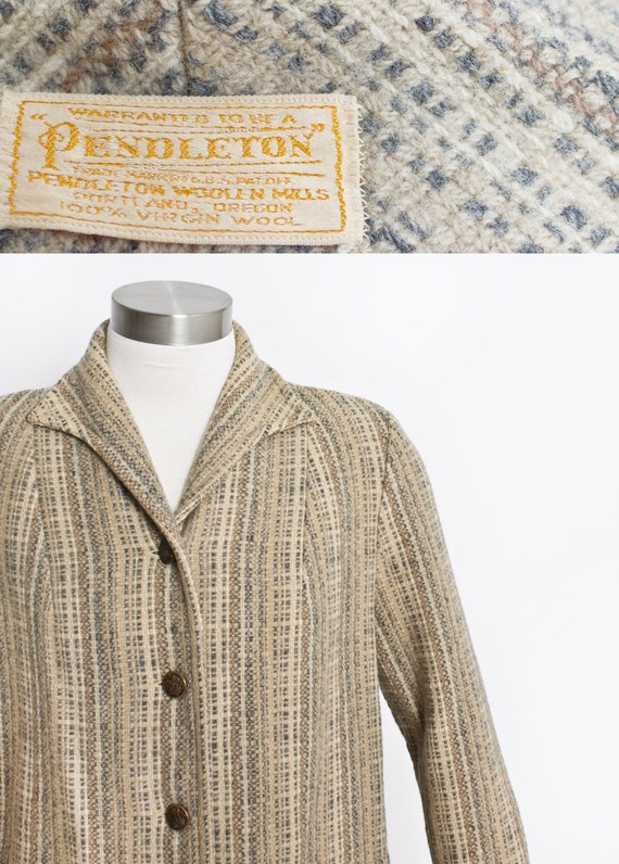 1960s PENDLETON Jacket Wool Tweed Mod Cropped S - Gem