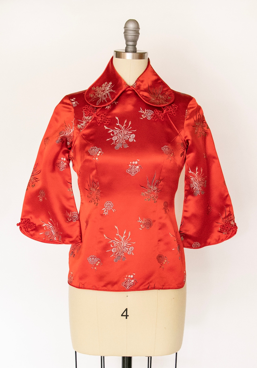 1960s Cheongsam Top Silk Satin Chinese Blouse XS - Etsy