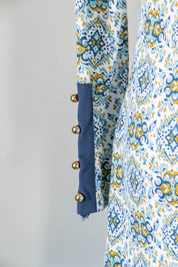 1960s Mini Dress Printed Mod Shift S - Gem