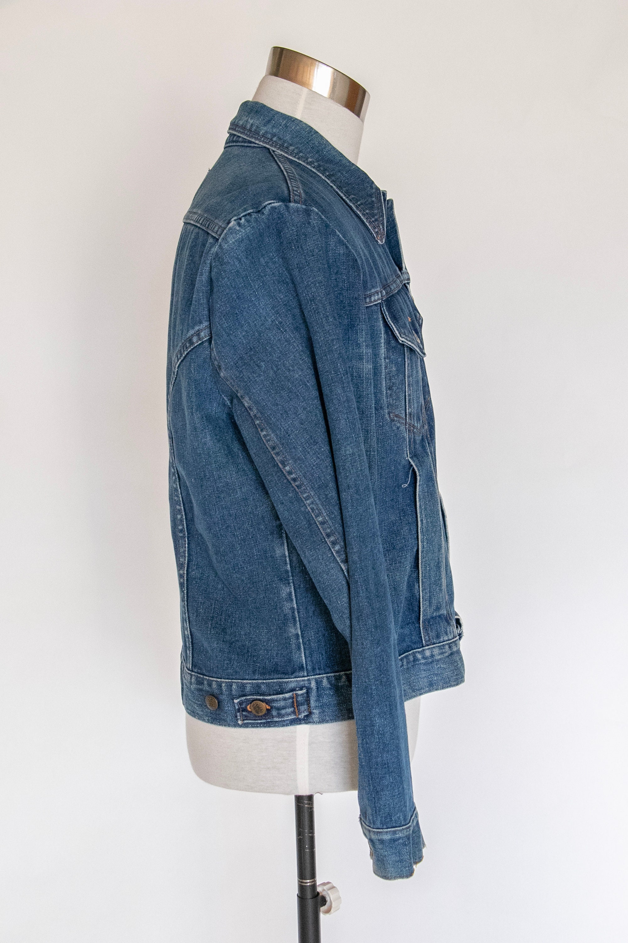 1970s Men's Denim Jacket Cotton Sedgefield M - Etsy