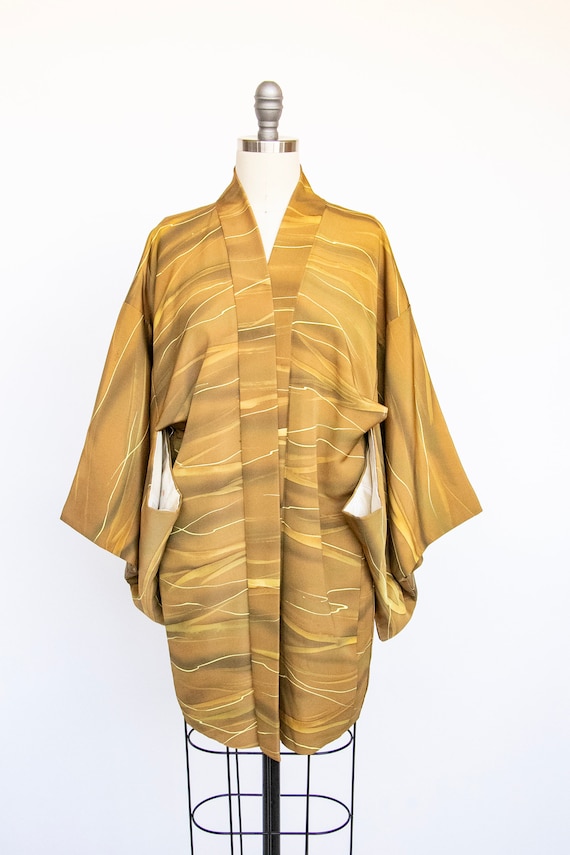 1950s Haori Rayon Crepe Lounge Robe - Gem