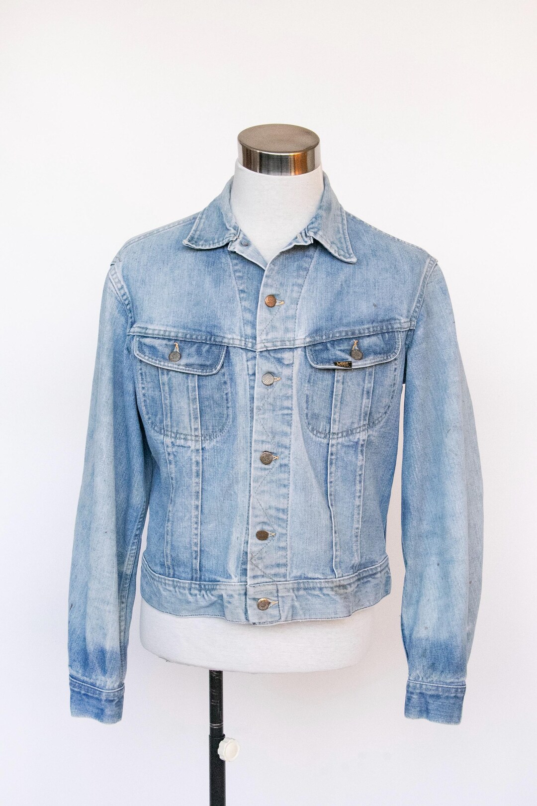 1970s Denim Jacket Lee Rider Blue Cotton M - Etsy