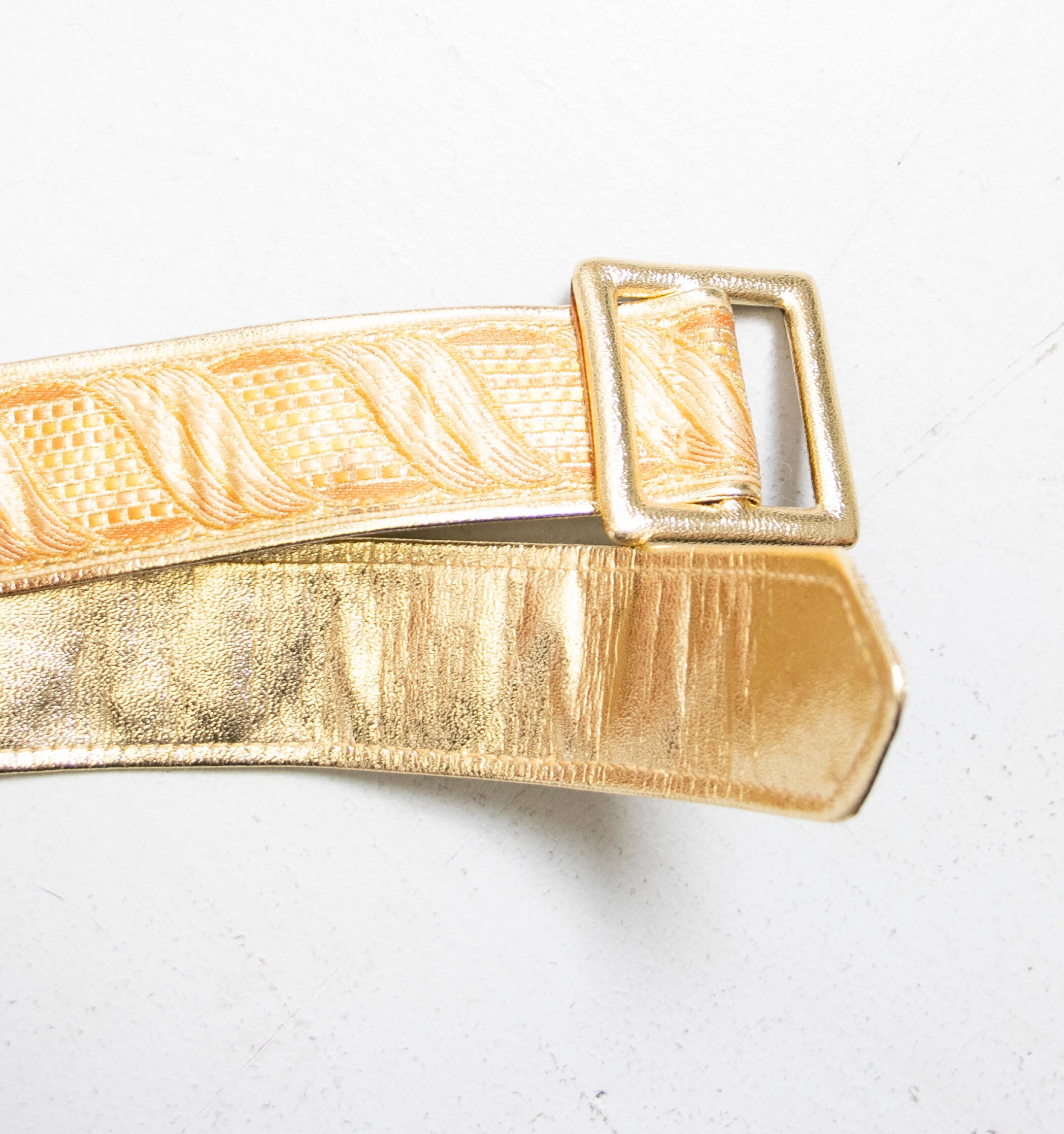 Vintage 1960s Belt Metallic Gold Leather Cinch Waist - Etsy