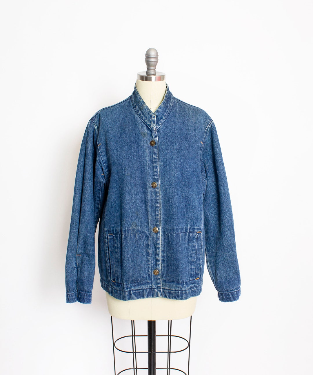 1970s Denim Jacket Blue Jean Chore Jacket M - Etsy