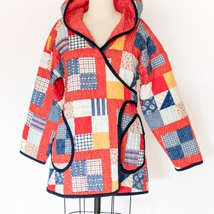 1970s Quilted Jacket Hooded Cotton S - Etsy
