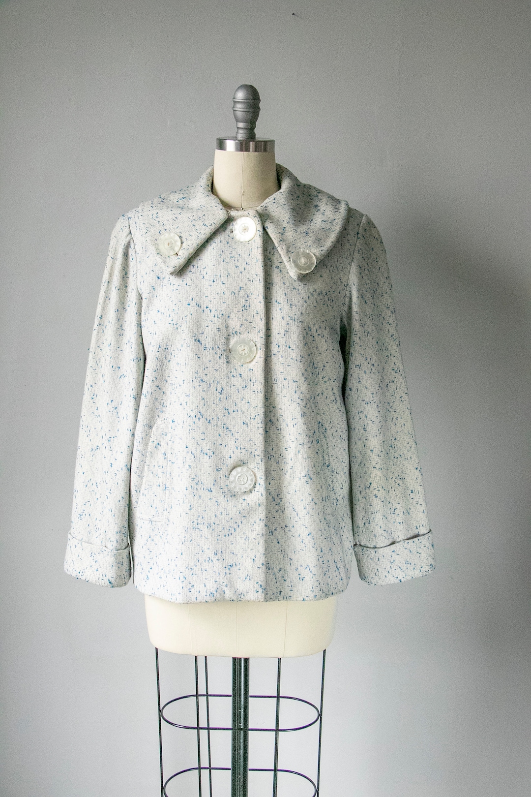 1950s Coat Wool Cropped Swing Jacket S - Etsy