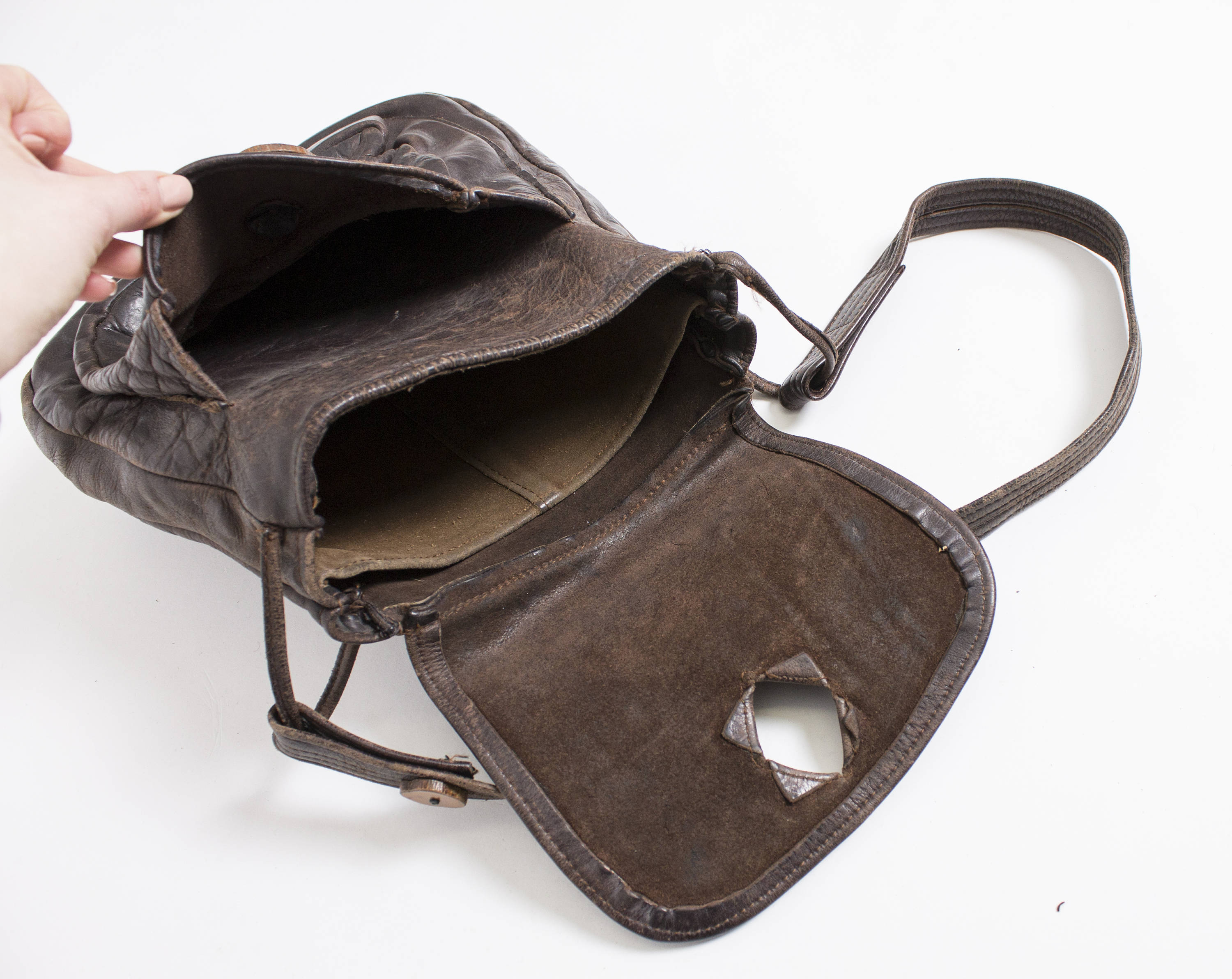 1970s Boho Purse Brown Leather Artisan Bag - Etsy