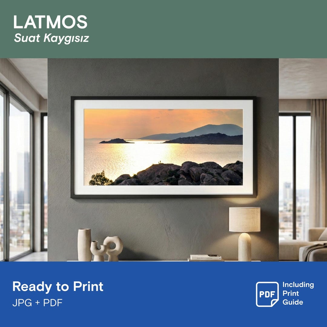 Sunset Print | Travel Poster | Golden Hour Nature Wall Art | Aegean ...