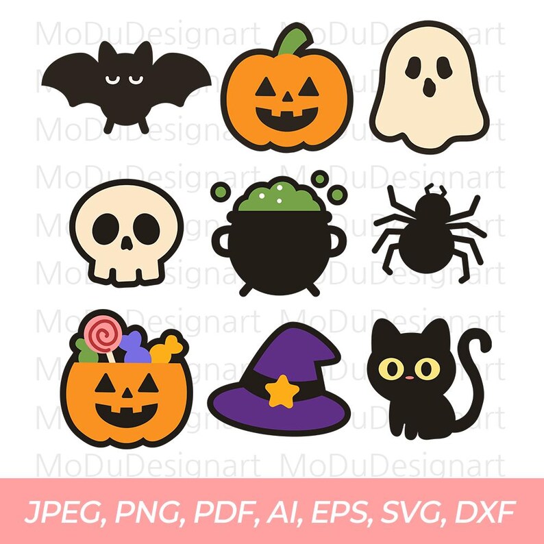 Halloween SVG Bundle – Cute Spooky Season Clipart With Black Cat ...