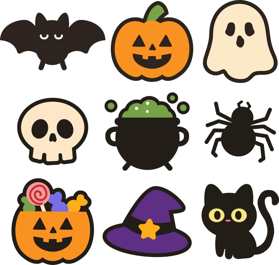 Halloween SVG Bundle – Cute Spooky Season Clipart With Black Cat ...