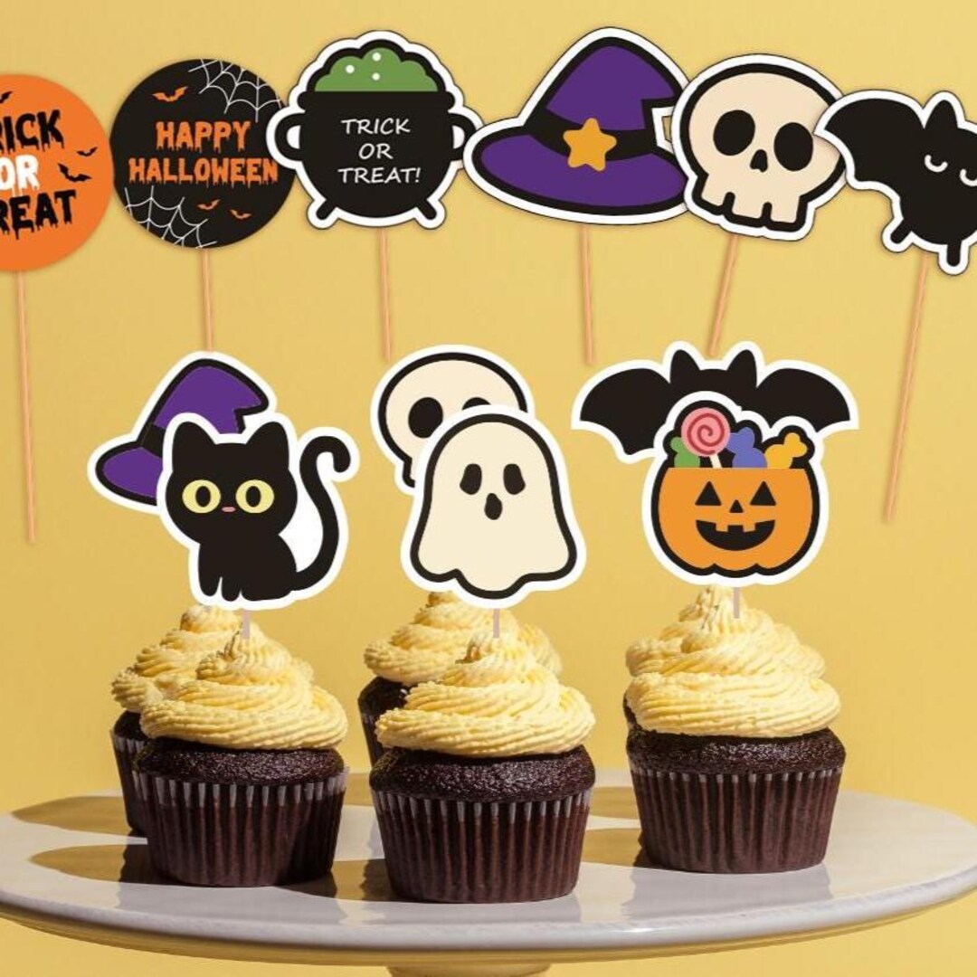 Printable Halloween Toppers – Ghost & Pumpkin Cupcaketoppers for ...
