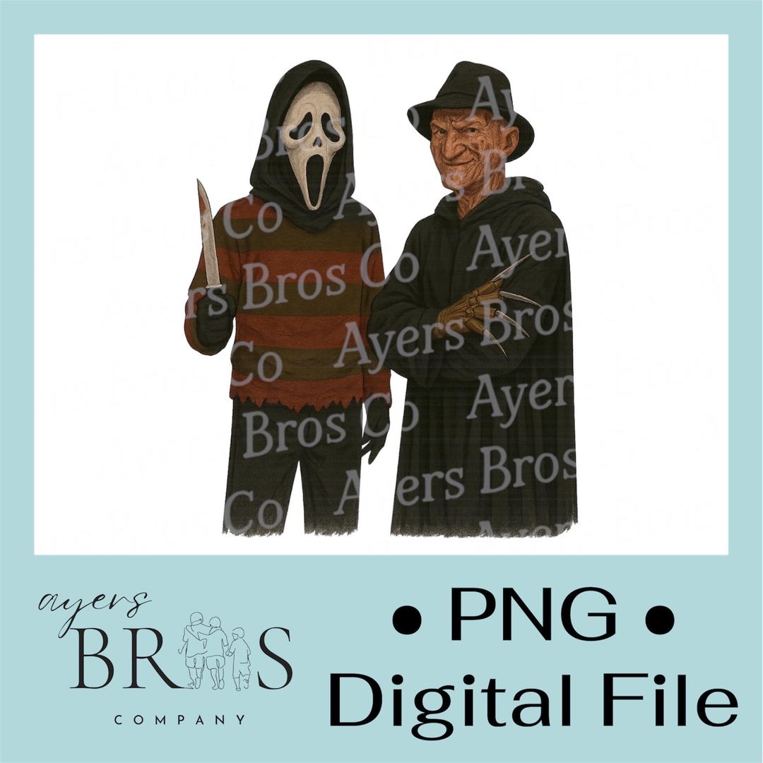 Nightmare Mashup Ghost Duo Halloween Horror Nostalgia Retro Classic PNG ...