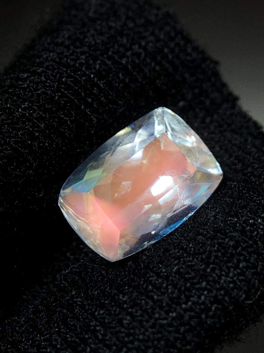 Lustrous Madagascar Moonstone 1.6 Ct Cushion | White Rainbow Fire Gem ...