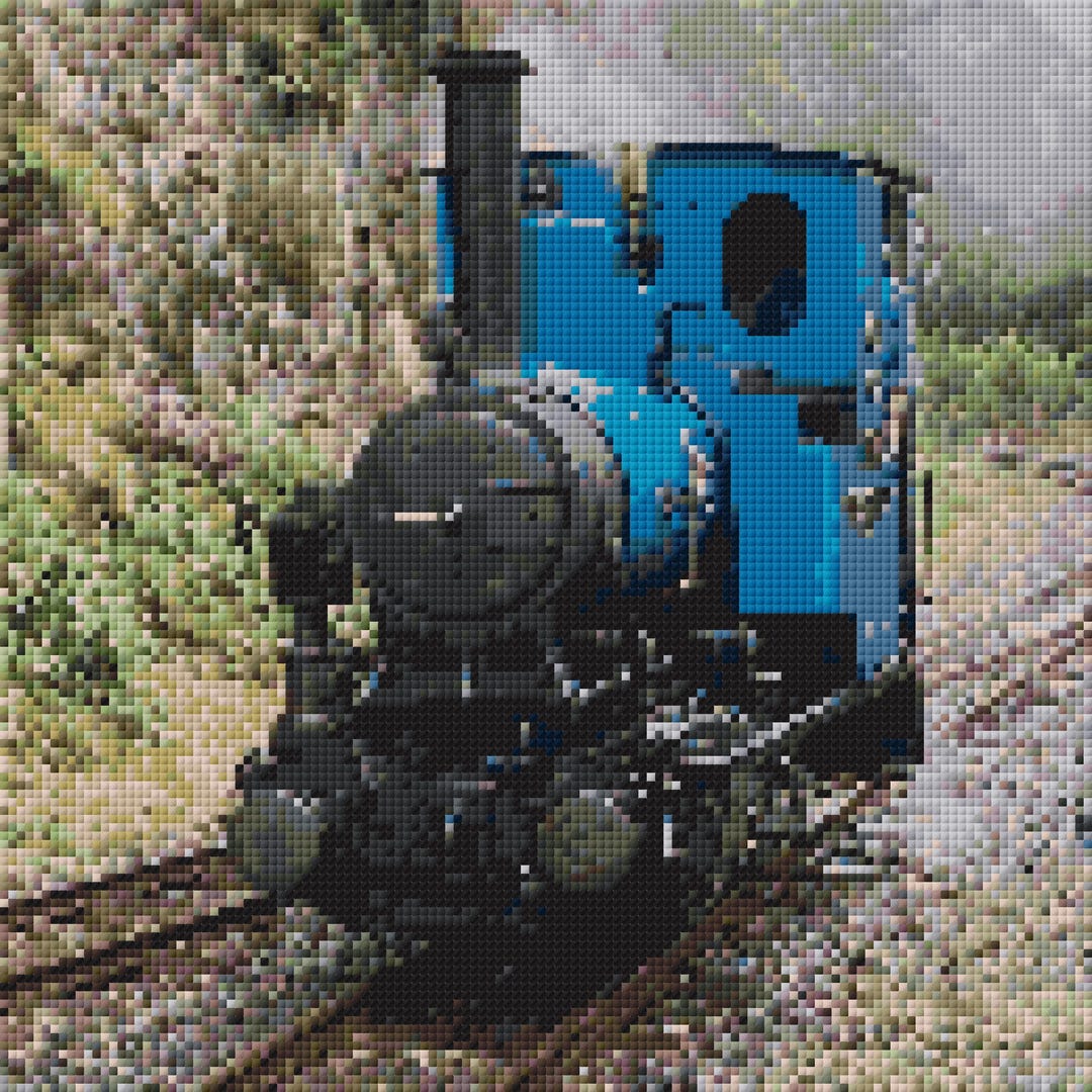 Blue Steam Engine Cross Stitch Pattern: Tallylyn Railway, Tywyn, Wales ...