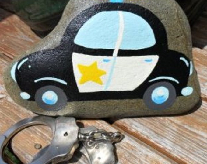 Rock Hand Painted Police Car - Etsy