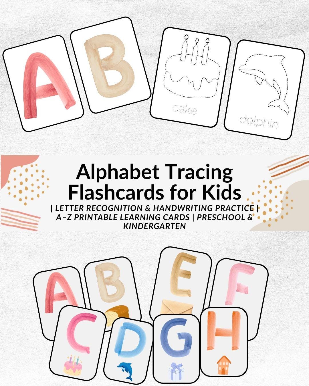 Alphabet Tracing Flashcards for Kids | Letter Recognition & Handwriting ...