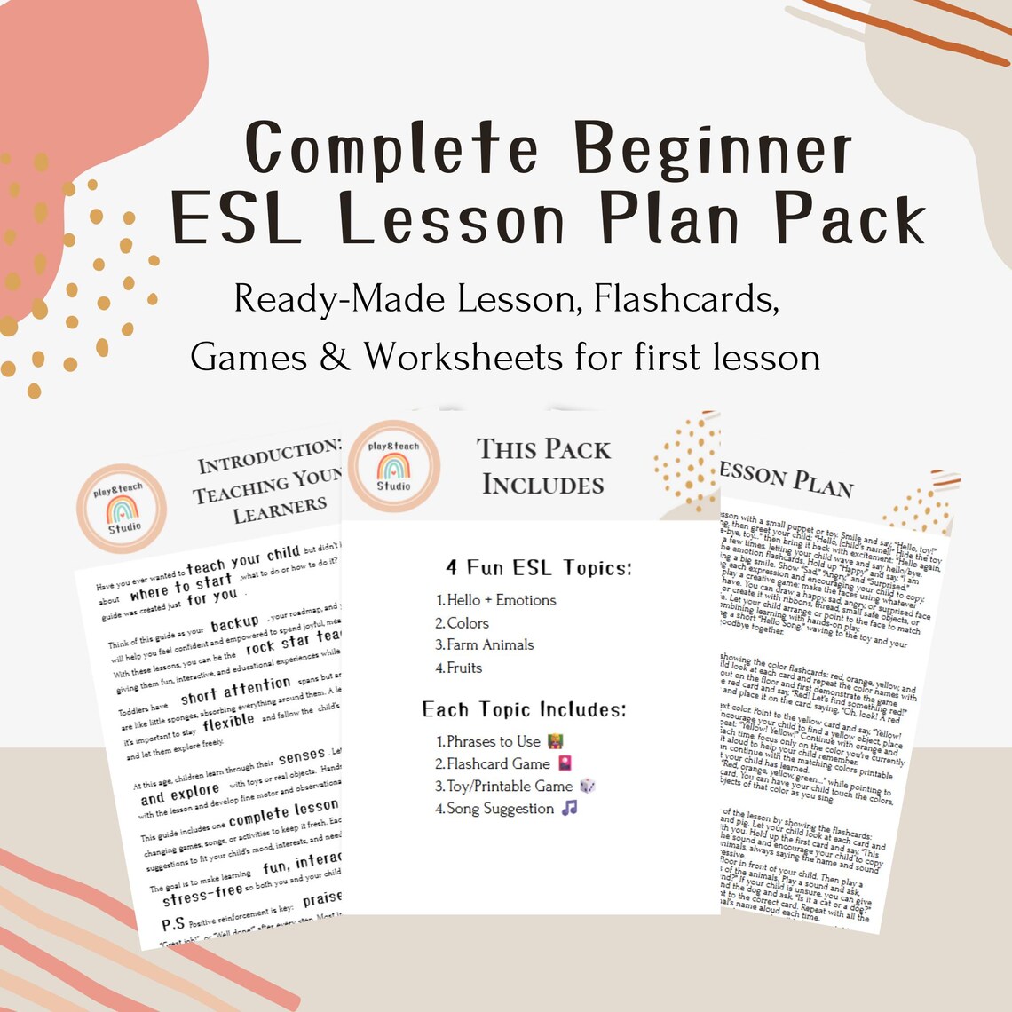 Beginner ESL Lesson Plan for Kids | Flashcards, Games & Teacher Guide ...