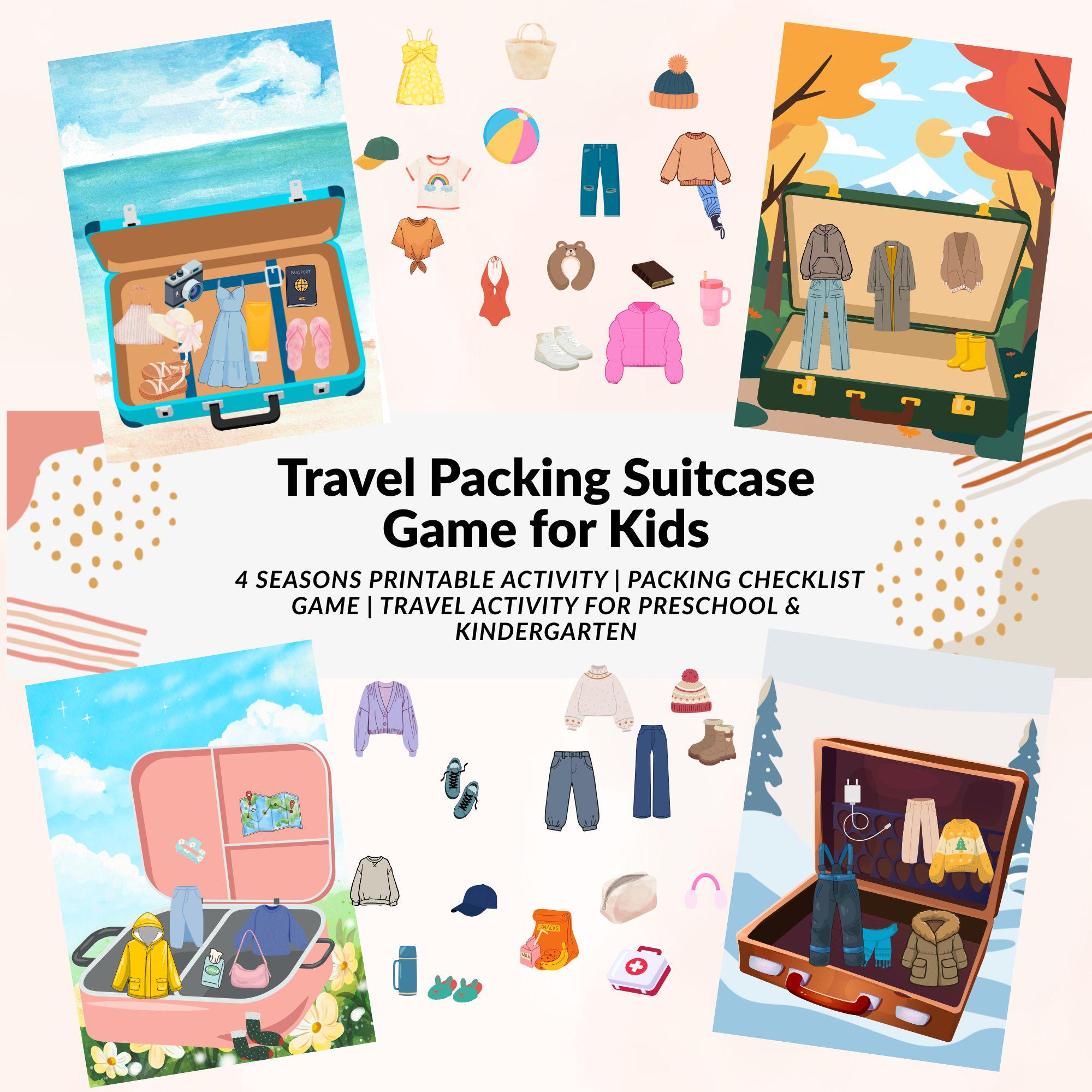 Travel Packing Suitcase Game for Kids – 4 Seasons Printable Activity - Etsy