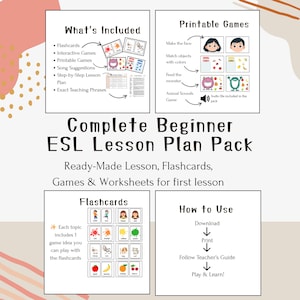 Beginner ESL Lesson Plan for Kids | Flashcards, Games & Teacher Guide ...
