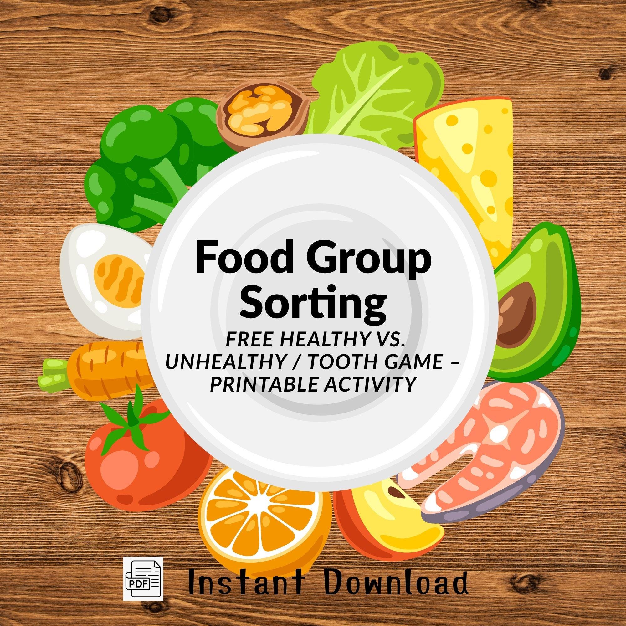 Food Group Sorting Game: Kids Nutrition Activity (printable) - Etsy