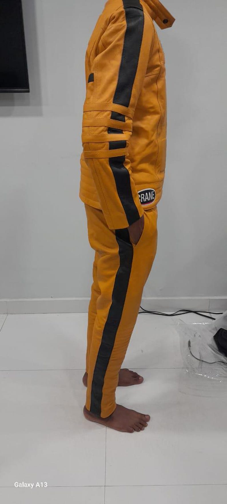 Kill Bill the Bride Costume | Yellow Leather Jacket Suit - Etsy