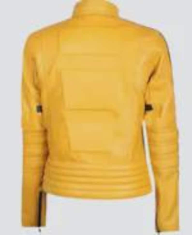 Kill Bill the Bride Costume | Yellow Leather Jacket Suit - Etsy