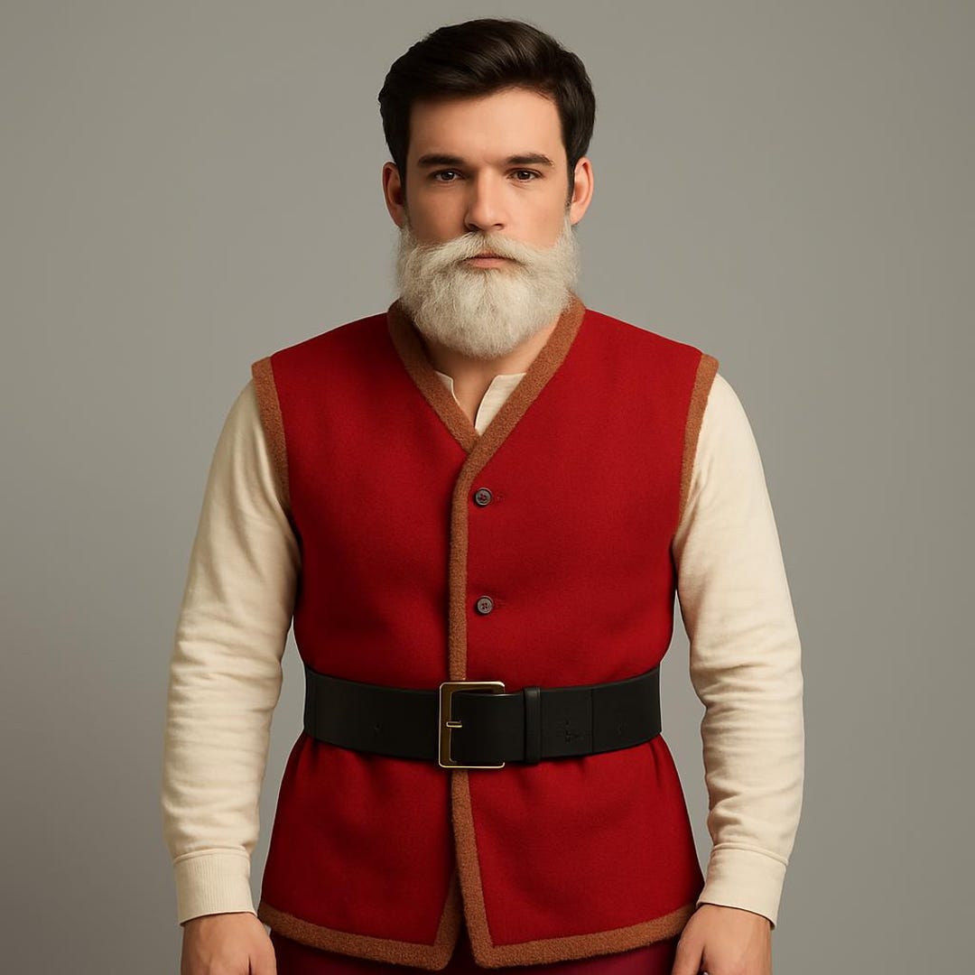 Handcrafted Wool Santa Vest - Faux Fur Trim Christmas Costume - Etsy