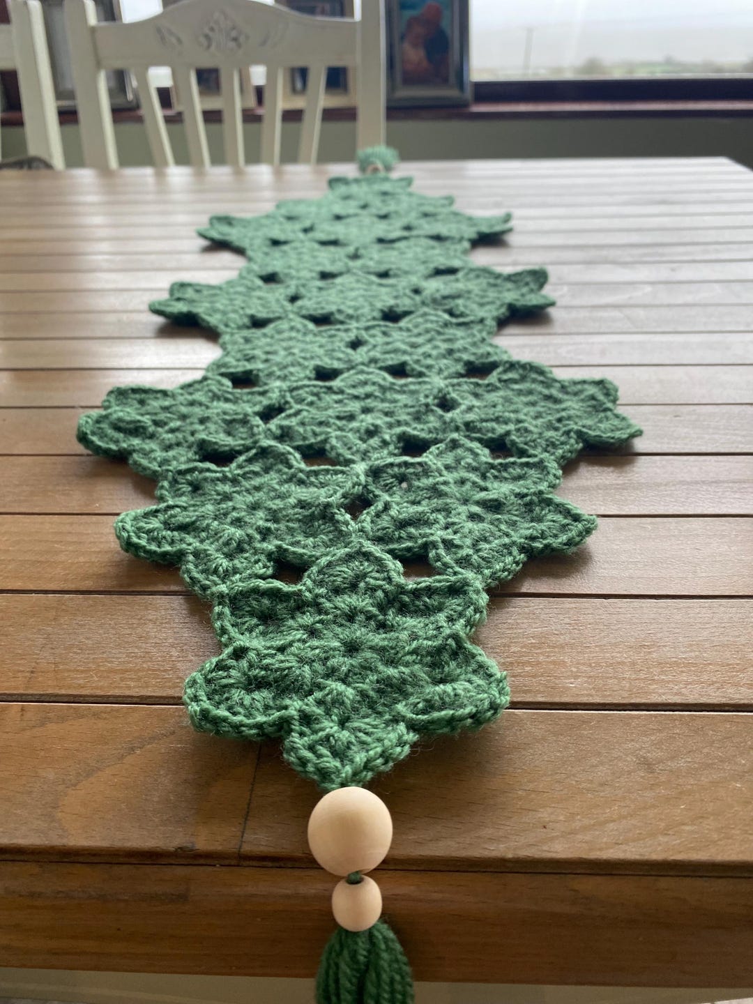 Handmade Crochet Christmas Table Runner, Table Centrepiece, Traditional ...
