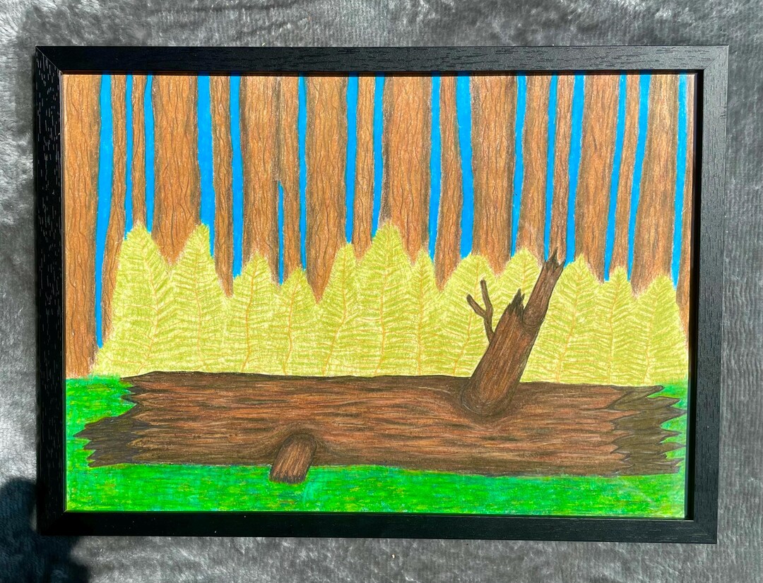 Colored Pencil Tree Drawing - Etsy