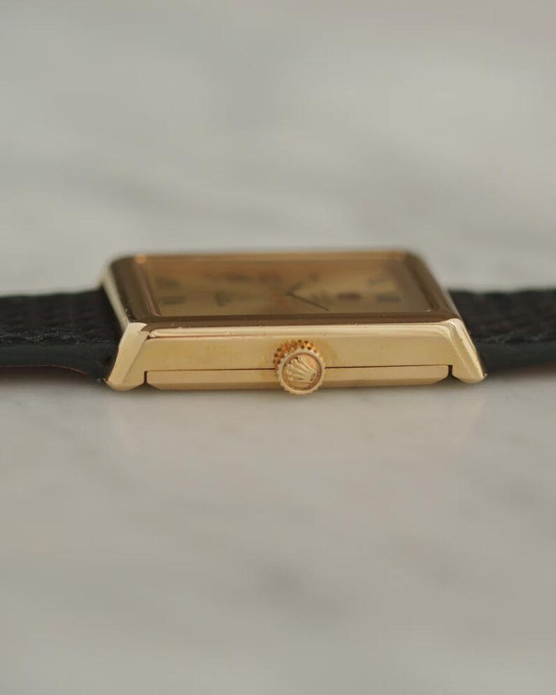 Rolex Cellini 4103 Rectangle YG Champagne Roman Dial - Etsy Canada