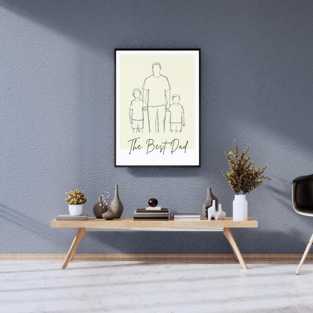 The Best Dad Poster With Sons | Custom Father's Day Gift | Personalized ...