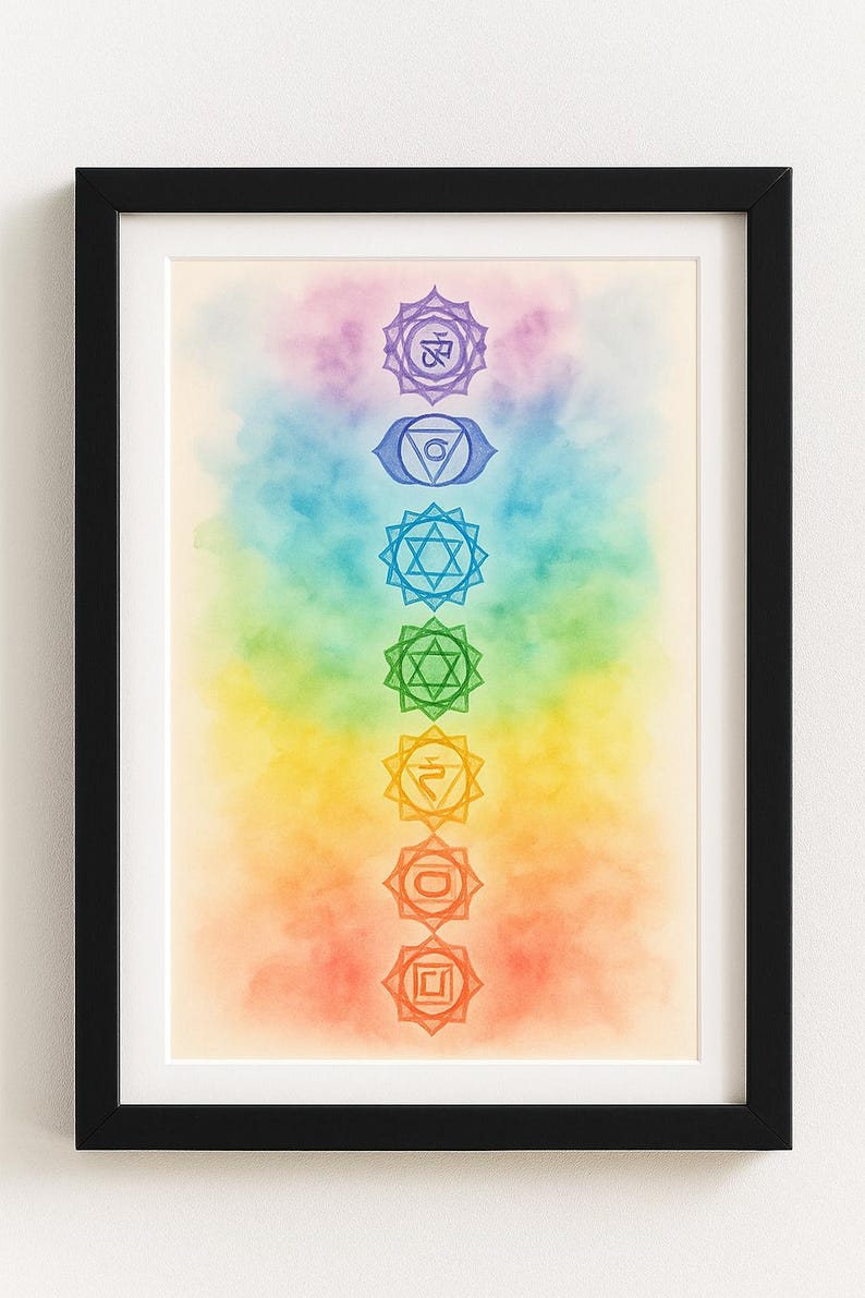 Full Chakra System Water Color Image - Etsy