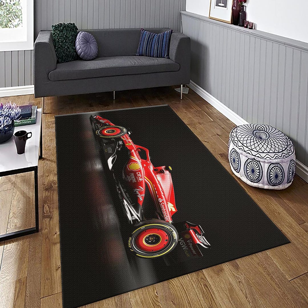 Ferrari Car Rug: Custom Team Design, Office Decor - Etsy