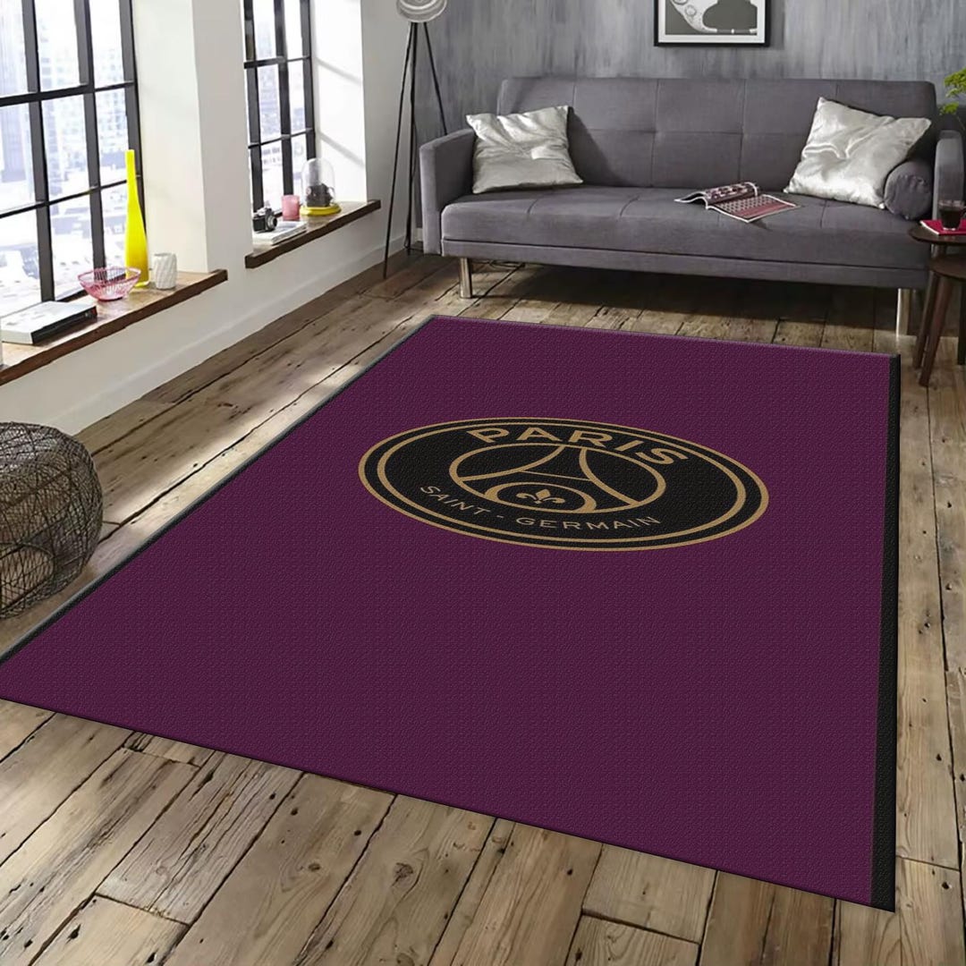 PSG Gold Logo Rug, Paris Saint-germain Luxury Art | Maroon Football ...