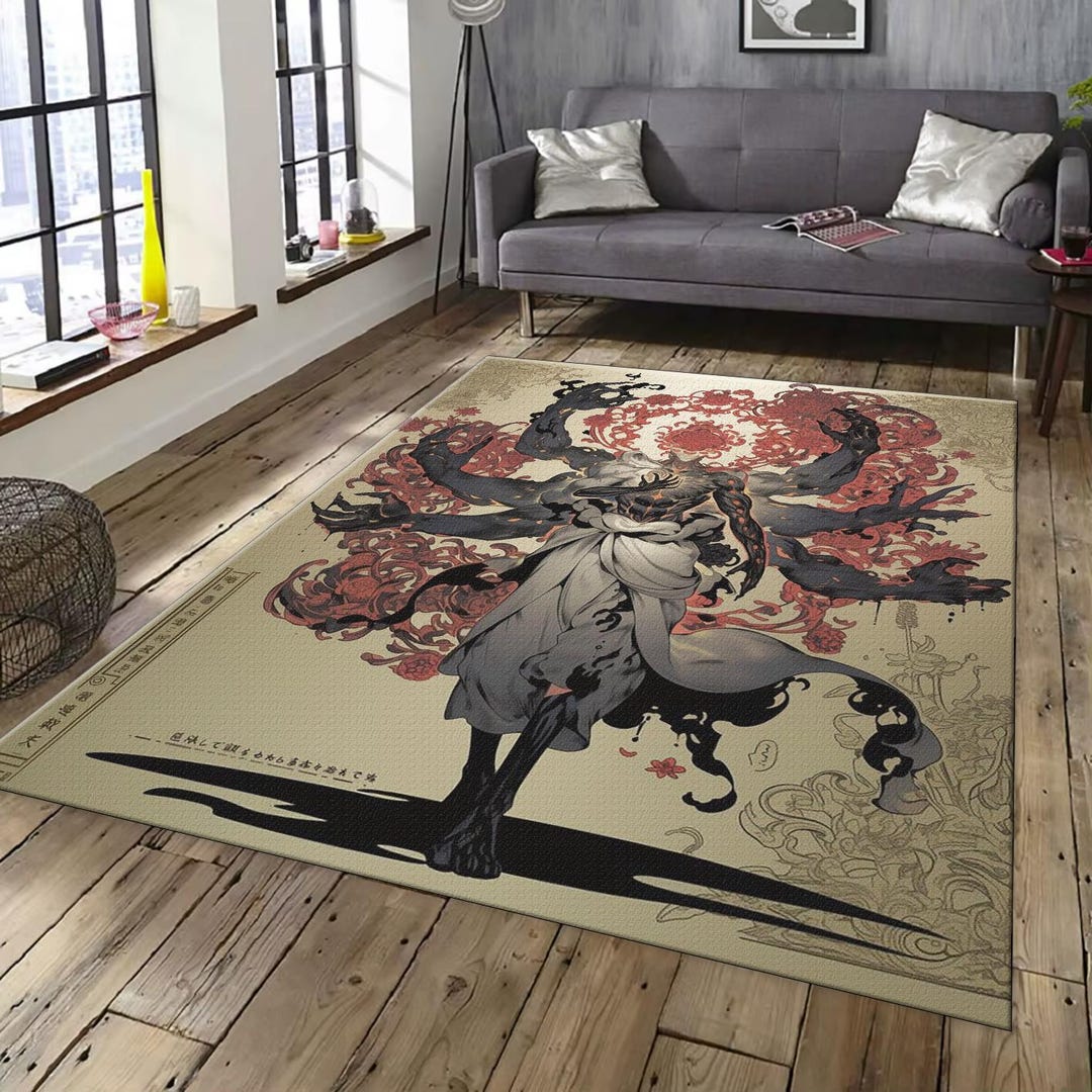 Reiki Energy Rug, Spiritual Japanese God Art | Shamanic Demon Decor ...