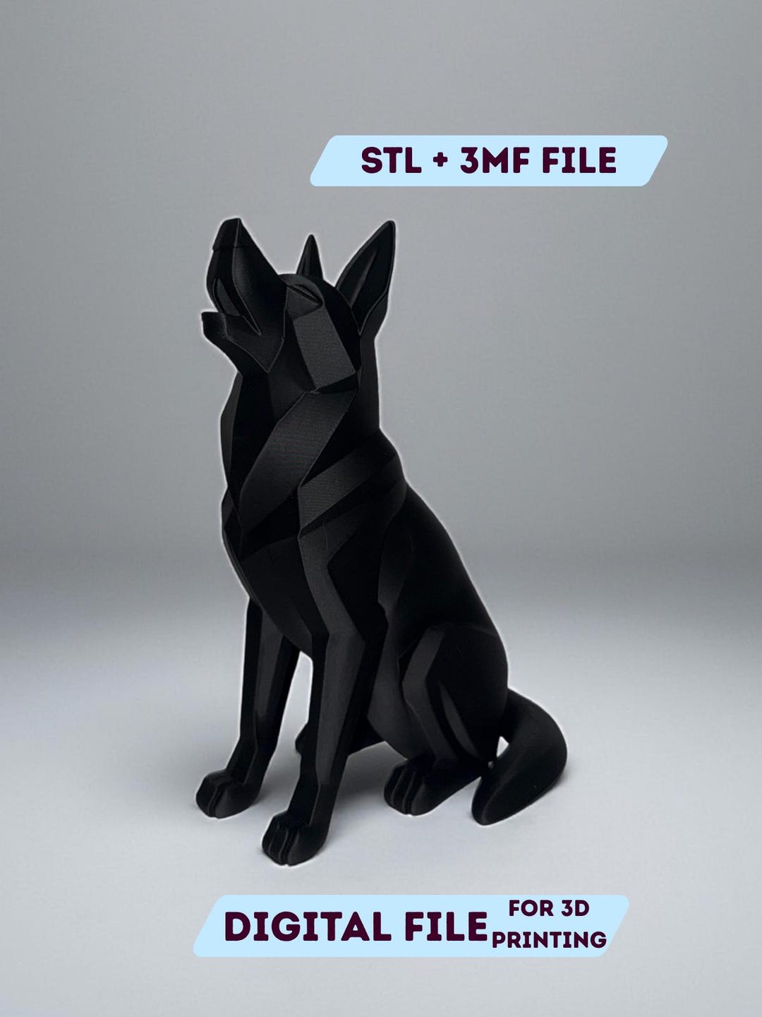 STL German Shepherd Statue – 3D Printing File – Digital Download Model ...