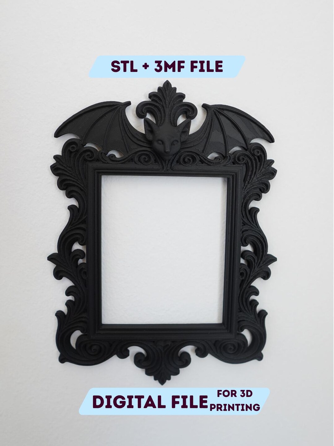 Gothic Bat Frame STL | 3D Printable Halloween Picture Frame | Witchy ...