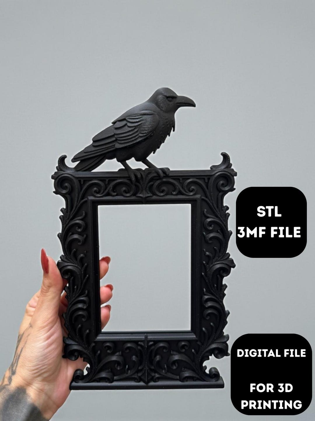 STL Gothic Raven Frame – 3D Printing File – Digital Download Model - Etsy