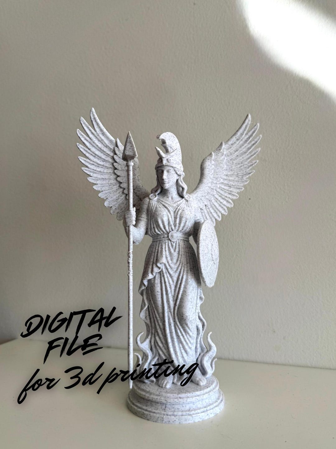 Athena Winged Statue STL – Gothic Mythological 3D Printable Figure ...