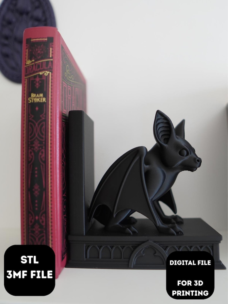 STL Gothic Bookend Bat Bookend Cathedral Book Nook– 3D Printing File ...