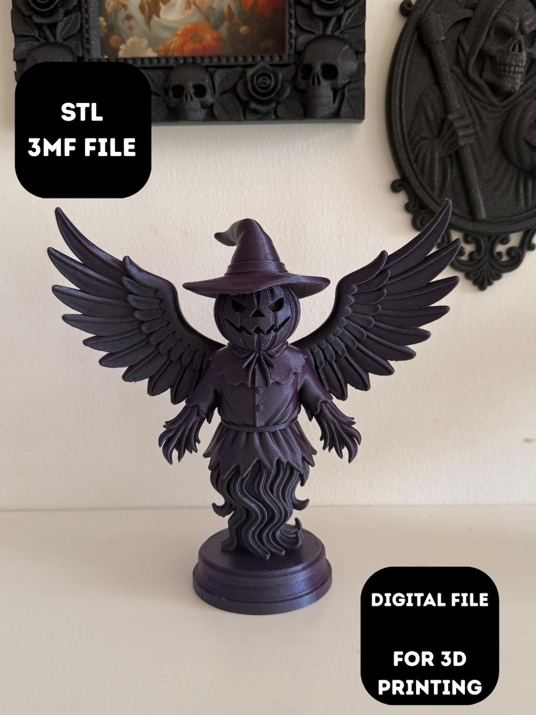 STL Gothic Scarecrow With Wings – 3D Printing File – Digital Download ...