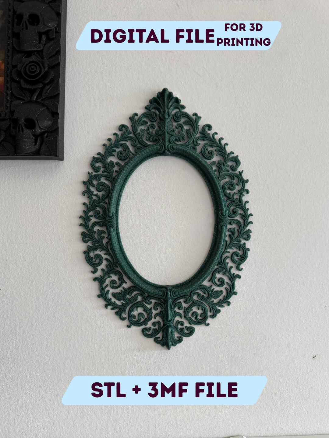 STL Gothic Oval Frame Wall Decor – 3D Printing File – Digital Download ...