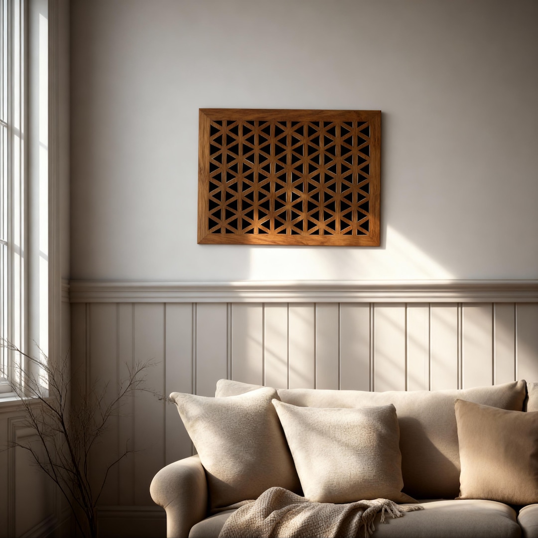 Wall Vent Cover Wood, Decorative Vent Cover, Custom Size Vent Cover ...